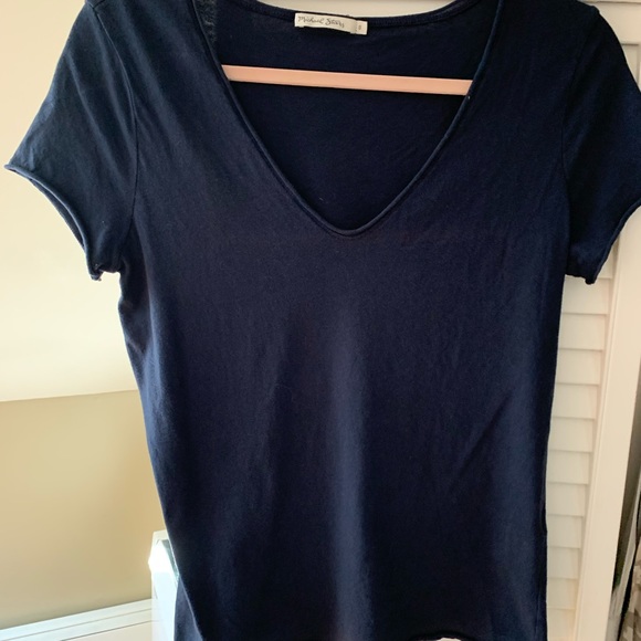 Michael Stars | Tops | Michael Stars Navy Vneck Shirt | Poshmark